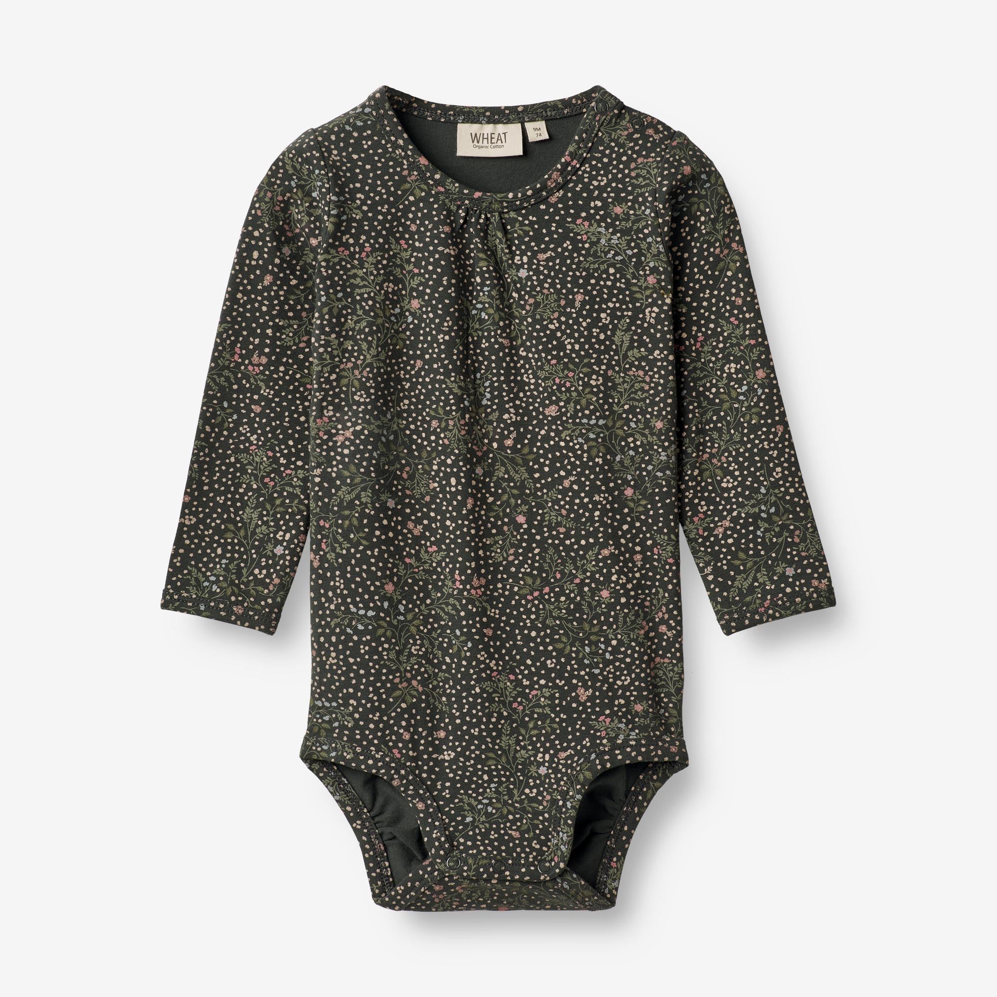 Body Liv i black coal small flowers | Kjøp body til baby | Wheat – Wheat.no
