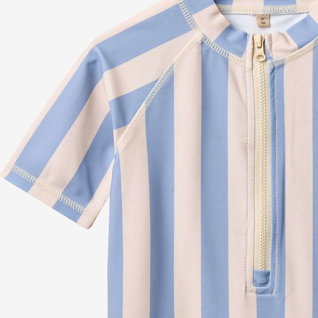 Swimsuit S/S Cas - bold blue stripe – Wheat.no