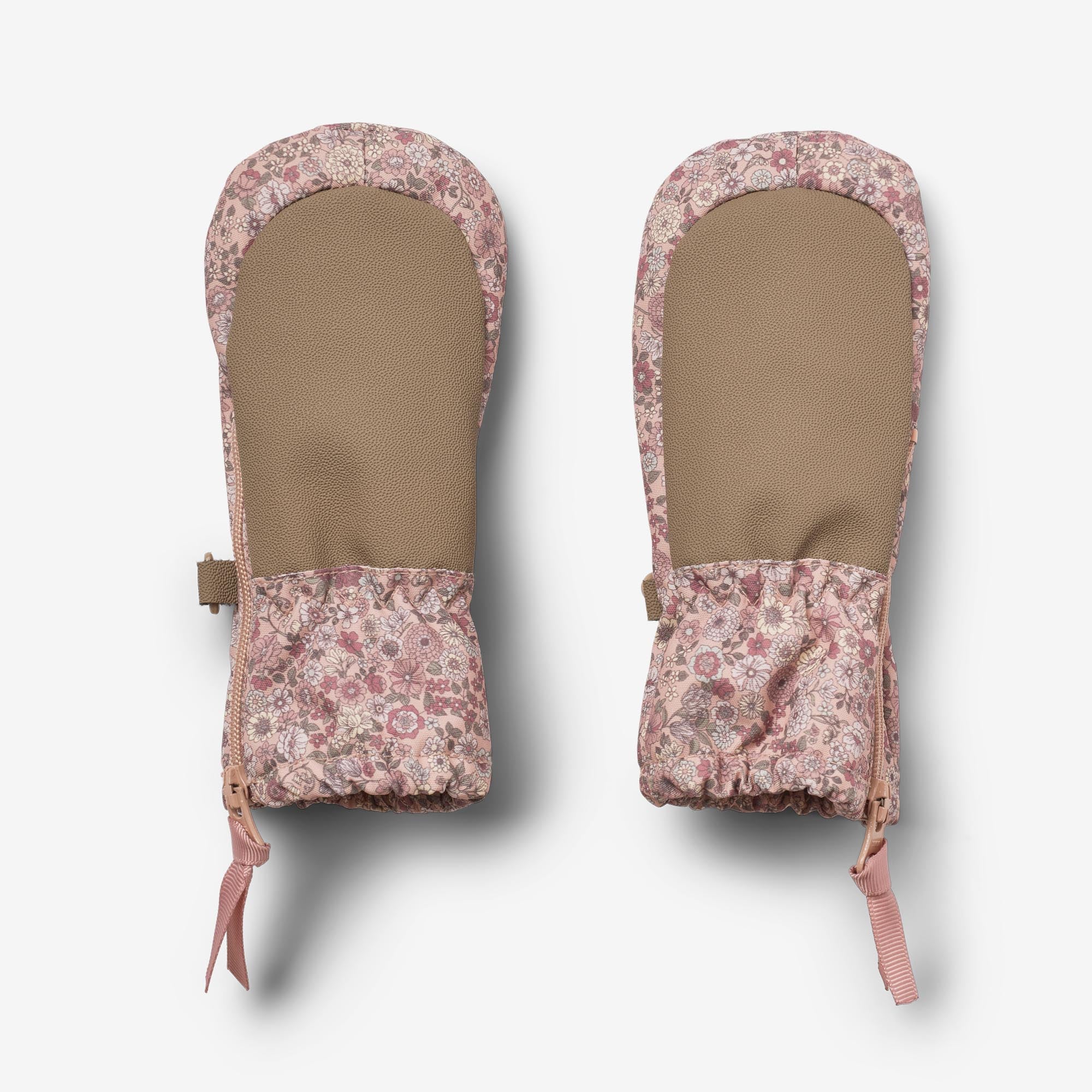 Tekniske Votter Glidelås - rose dust flowers – Wheat.no